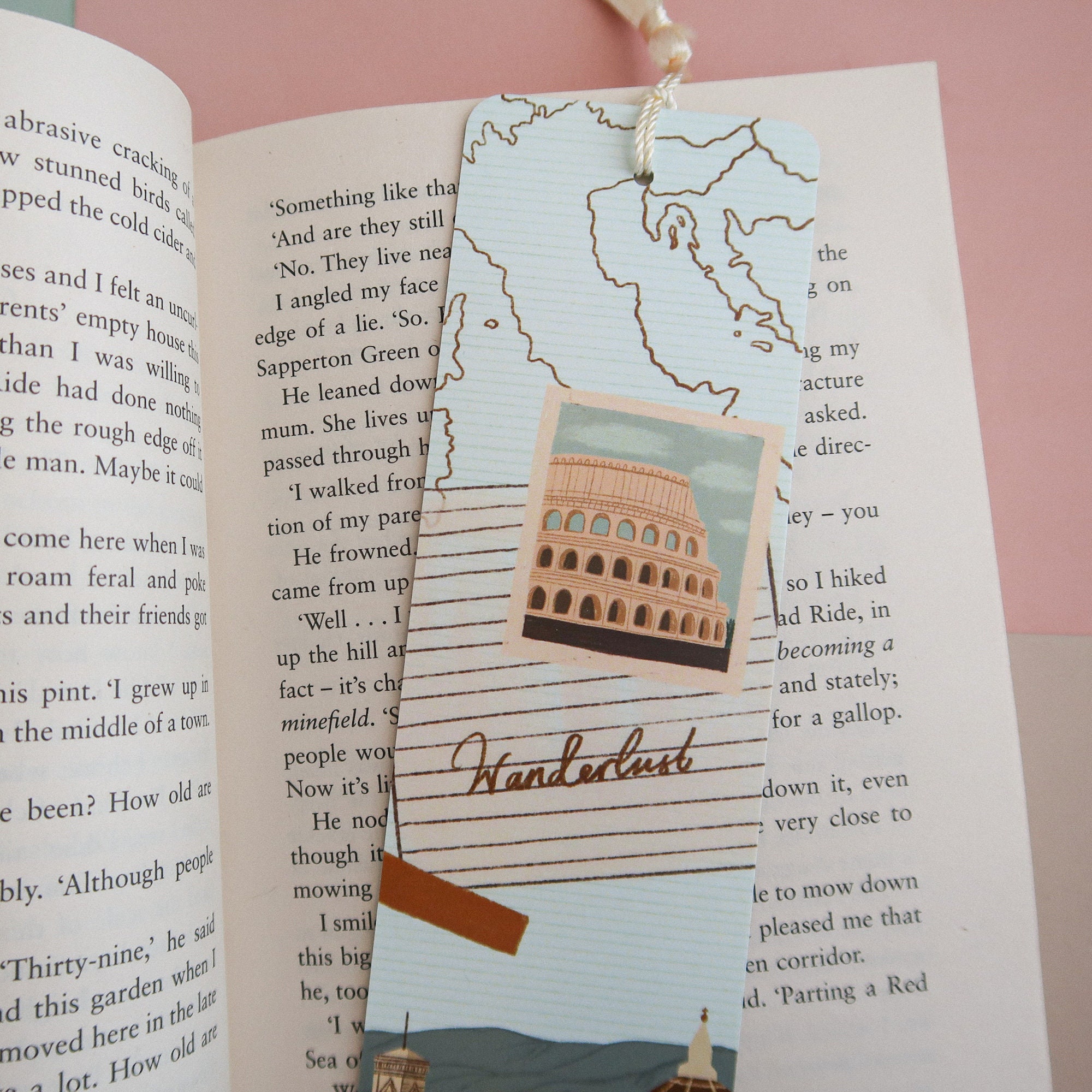 Italy Art Bookmark Tassel, Bookmark Gift, Quote Bookmark, Bookmark With ...