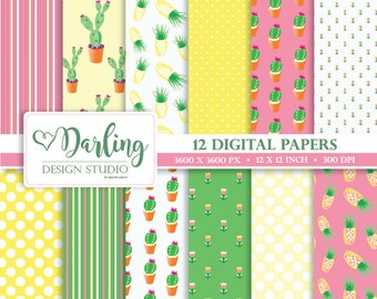 Succulents Digital Paper Pack Succulents & Cactus Digital - Etsy