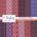 Purple Digital Paper Orange Mosaic Pattern Paper Geometric Scrapbook ...