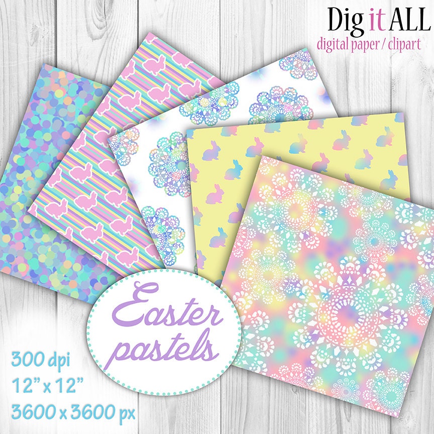 Easter digital paper pack. Easter printables. Easter bunny | Etsy