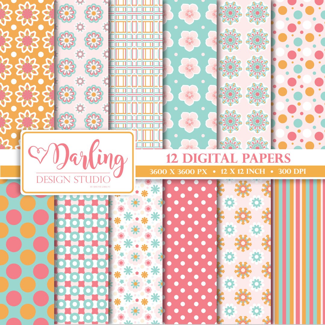 Seamless Pattern, Floral Digital Paper, Easter Digital Paper, Flower ...