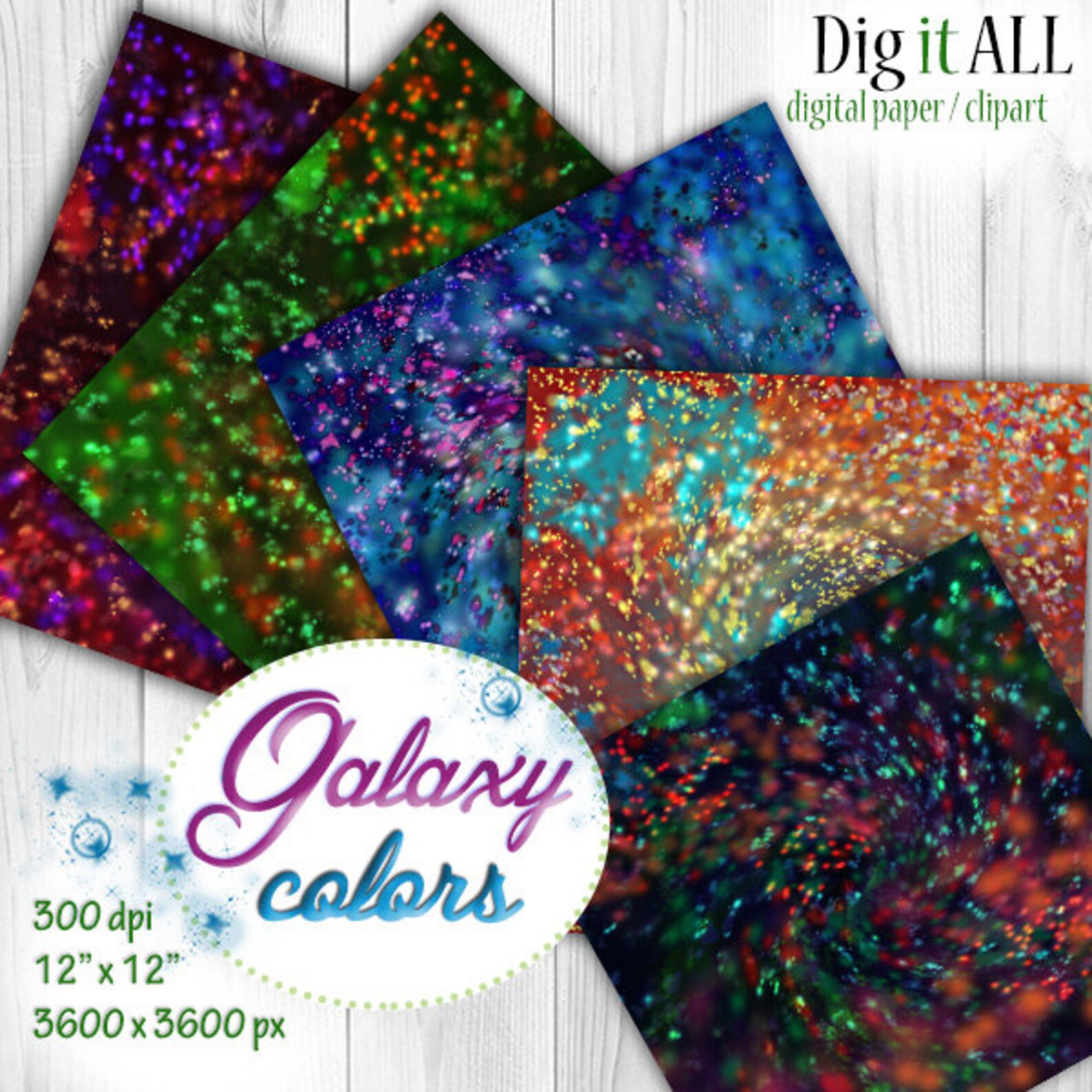 Space Digital Paper Night Sky Background Galaxy Digital - Etsy