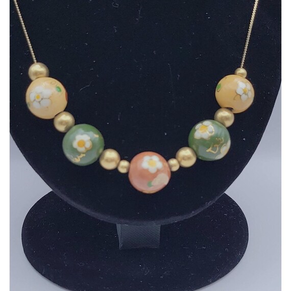 Vintage Lauren Ferrell Designs Hand Decorated Bead Ne… - Gem