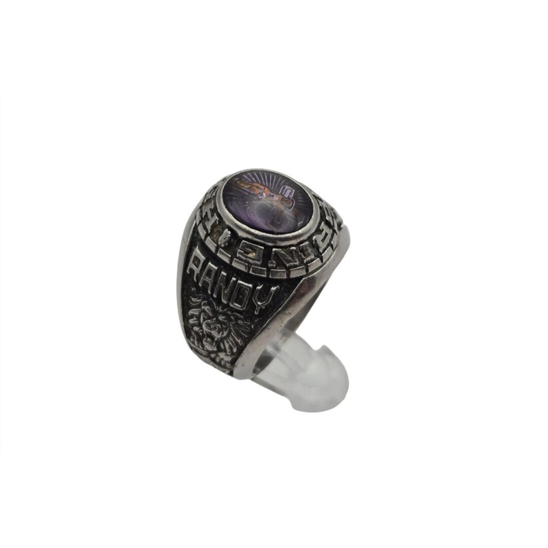 Vintage 1985 High School Class Ring With Custom Engraving & Image of ...