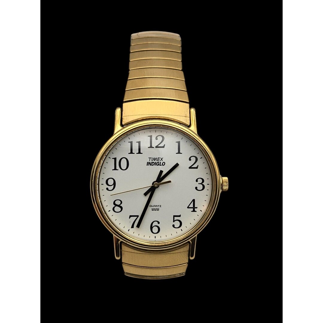 Timex Indiglo Mens Gold-tone Quartz Analog Watch Water Resistant - Etsy
