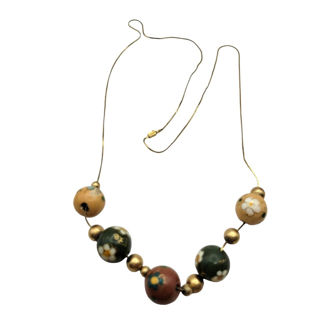 Vintage Lauren Ferrell Designs Hand Decorated Bead Necklace - Etsy