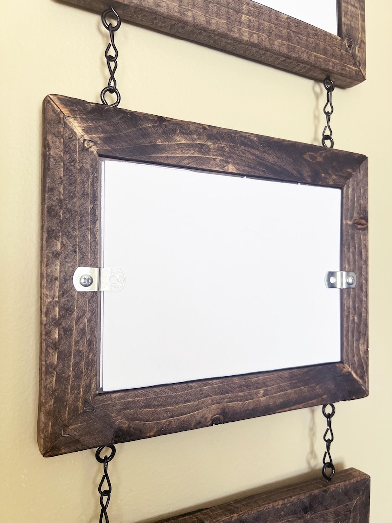 Rustic 3-tier Hanging Wood Frames: Espresso Stained 5x7 - Etsy