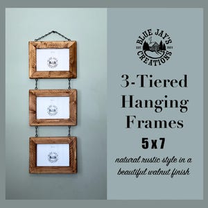 5 X 7 Rustic 3-tier Hanging Wood Frames. Walnut Stained. Full of ...