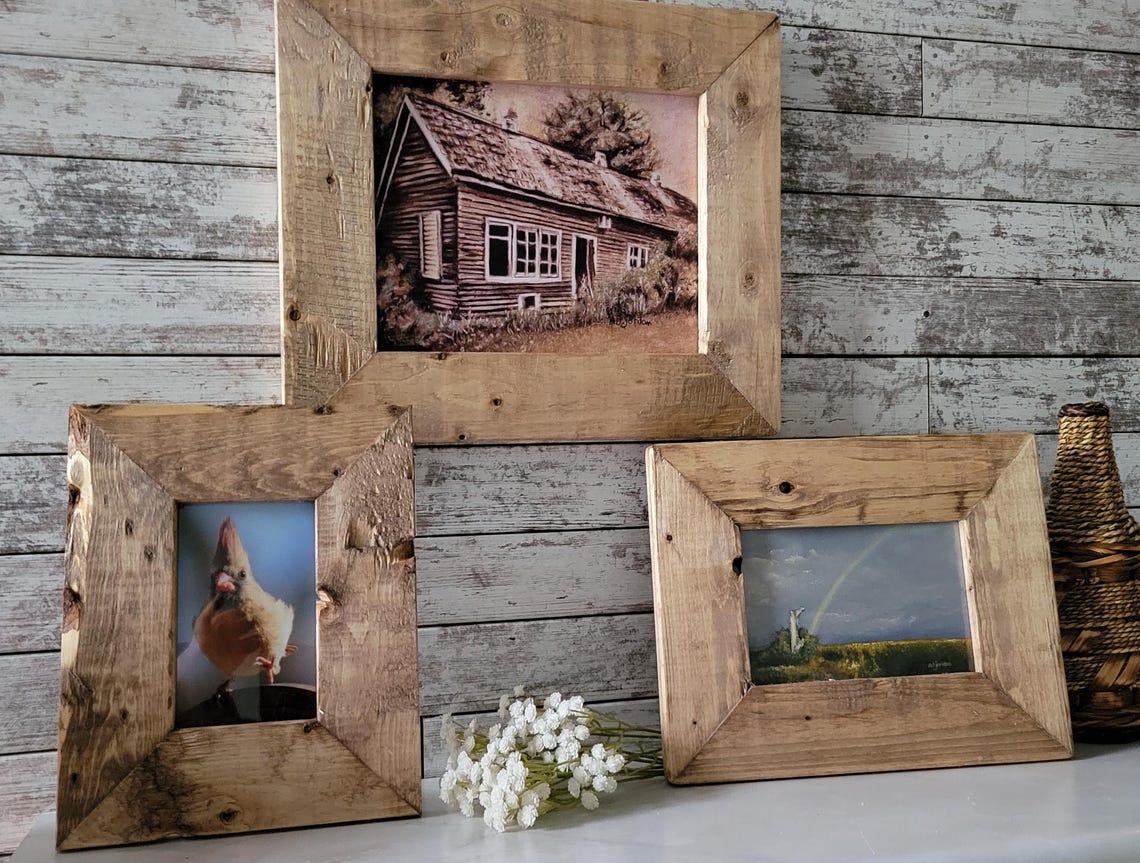 Rustic Barnwood Picture Frame Set: Farmhouse Decor (8x10, 5x7, 4x6) - Etsy
