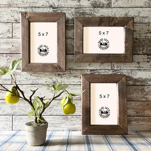 3-pack, 5x7 (1x2 Pine) Stained Wood Frames. Great Country Appeal ...