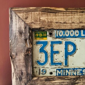 Rustic Barnwood License Plate Frame: Man Cave Bar Decor - Etsy