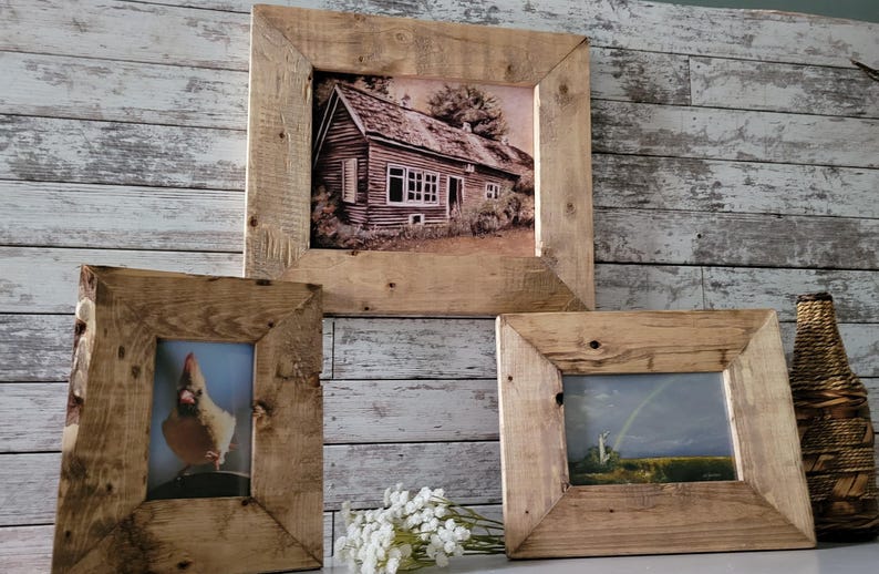 Rustic Barnwood Picture Frame Set: Farmhouse Decor (8x10, 5x7, 4x6) - Etsy