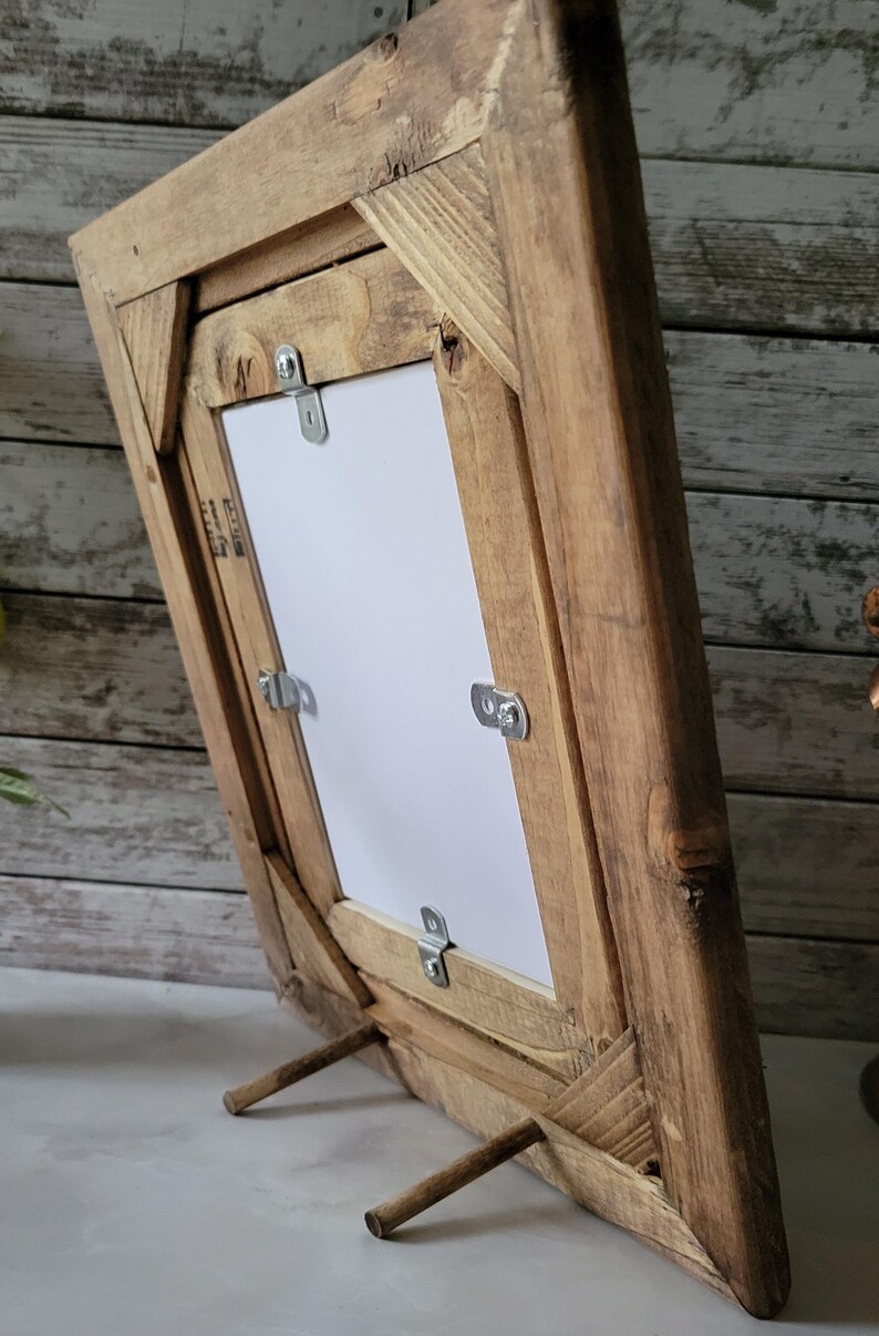 5x7 Rustic Farmhouse Complete Stained Frame With Rope Effect ...