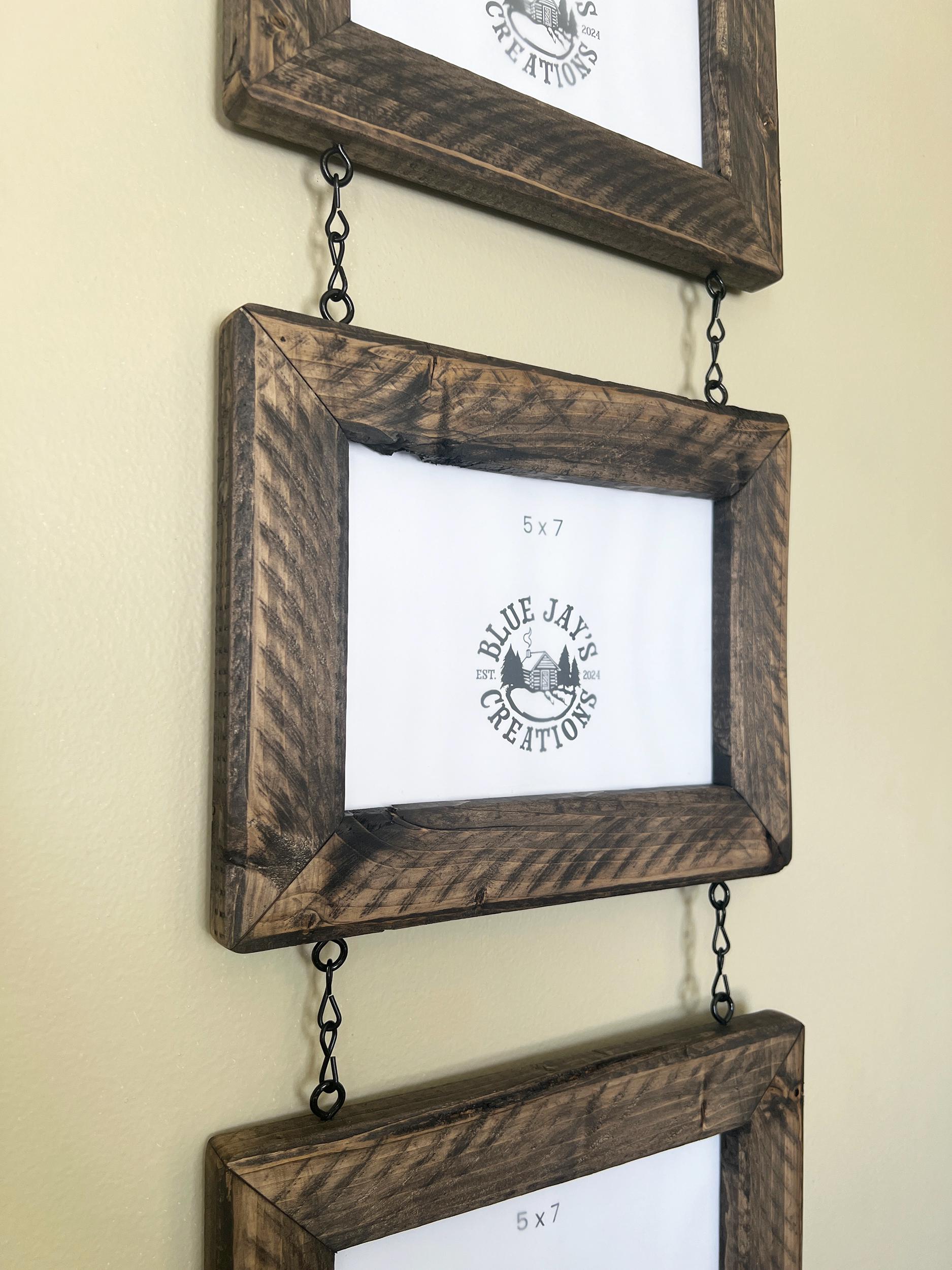 Rustic 3-tier Hanging Wood Frames: Espresso Stained 5x7 - Etsy