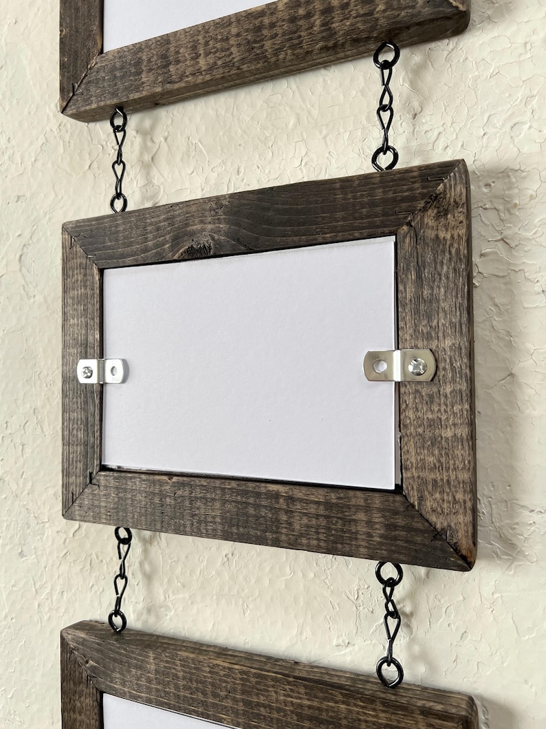 Rustic 3-tier Hanging Wood Frames: Espresso Stained 4x6 - Etsy