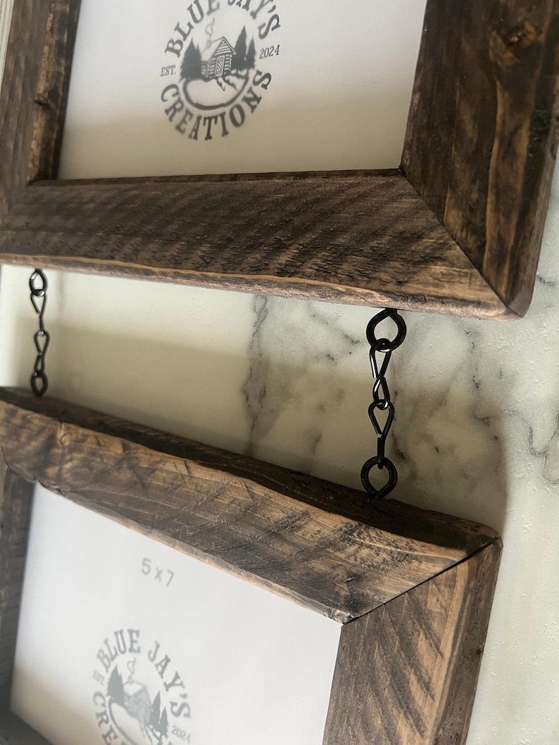 Rustic 3-tier Hanging Wood Frames: Espresso Stained 5x7 - Etsy