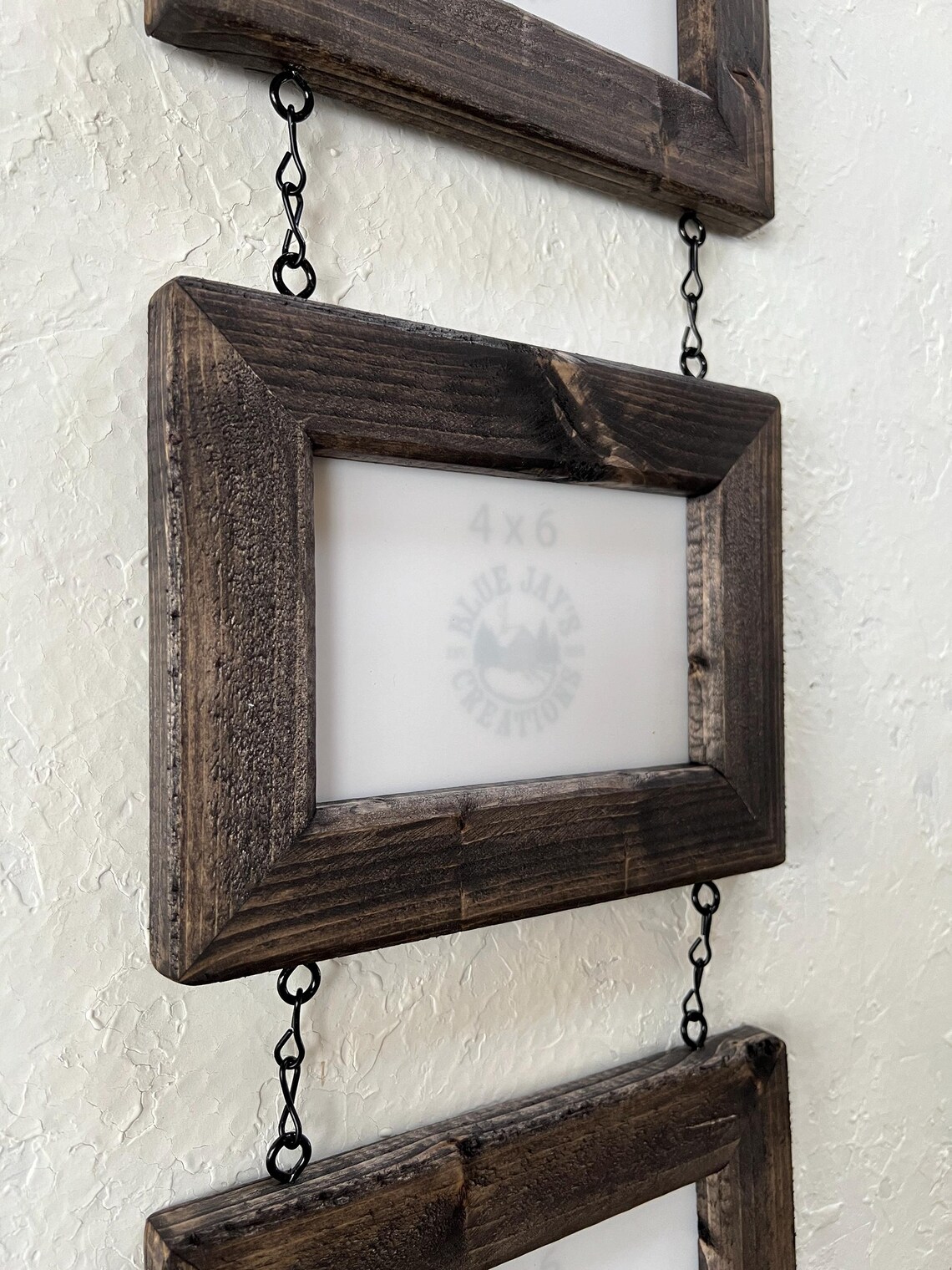 Rustic 3-tier Hanging Wood Frames: Espresso Stained 4x6 - Etsy