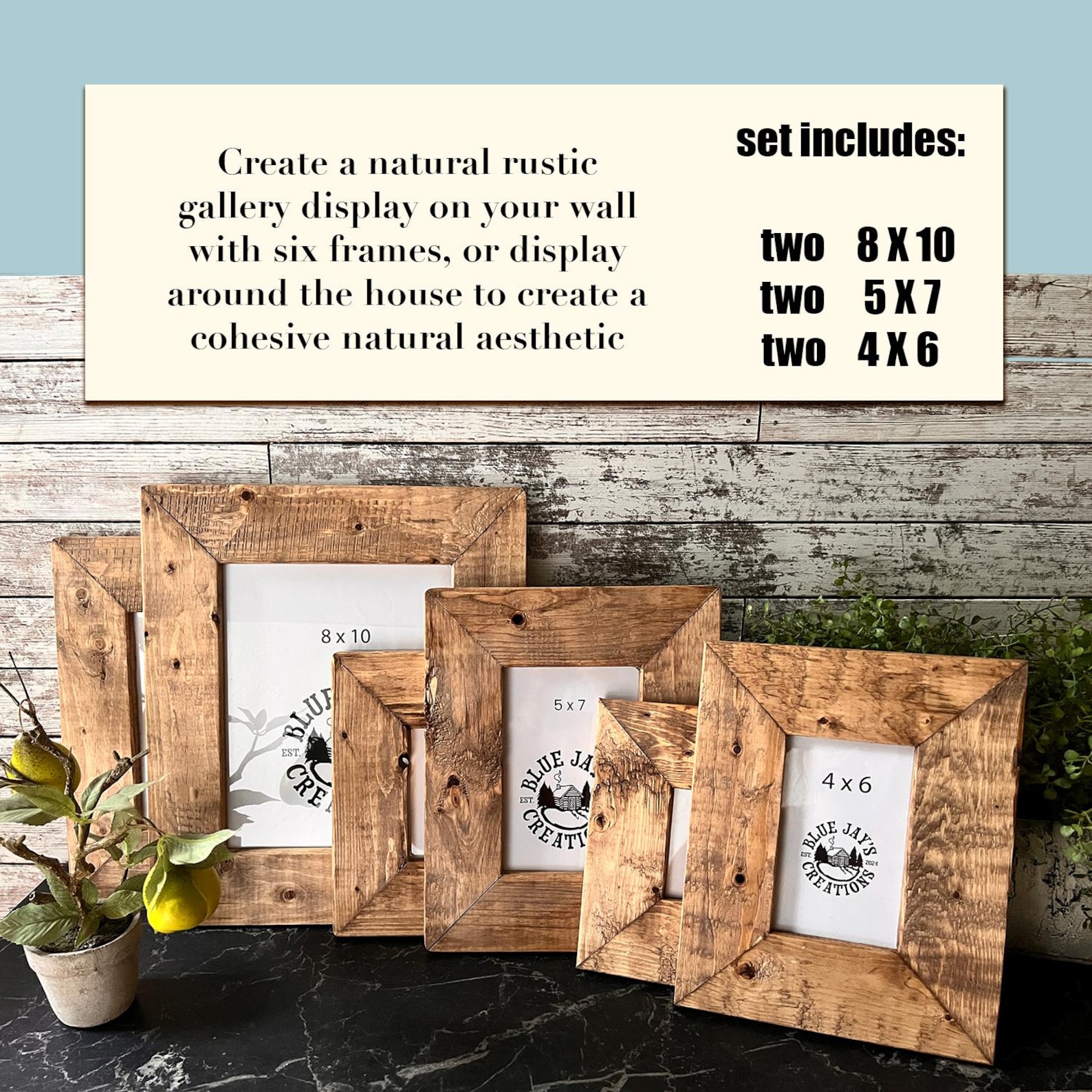 Rustic Barnwood Picture Frame Set: Distressed Farmhouse Decor - Etsy