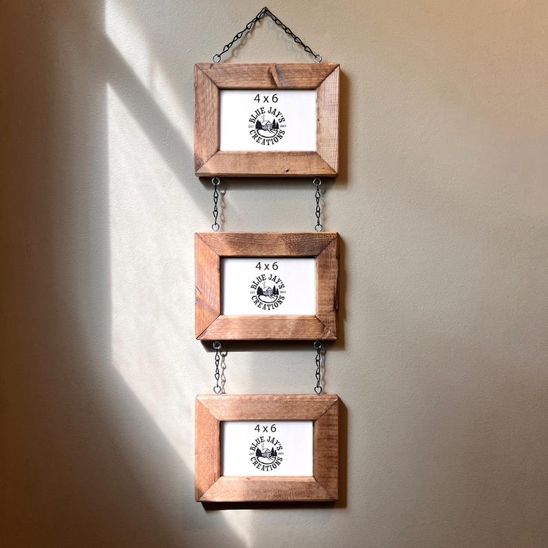 Rustic 3-tier Hanging Wood Frames: 4x6 Country Wall Decor - Etsy