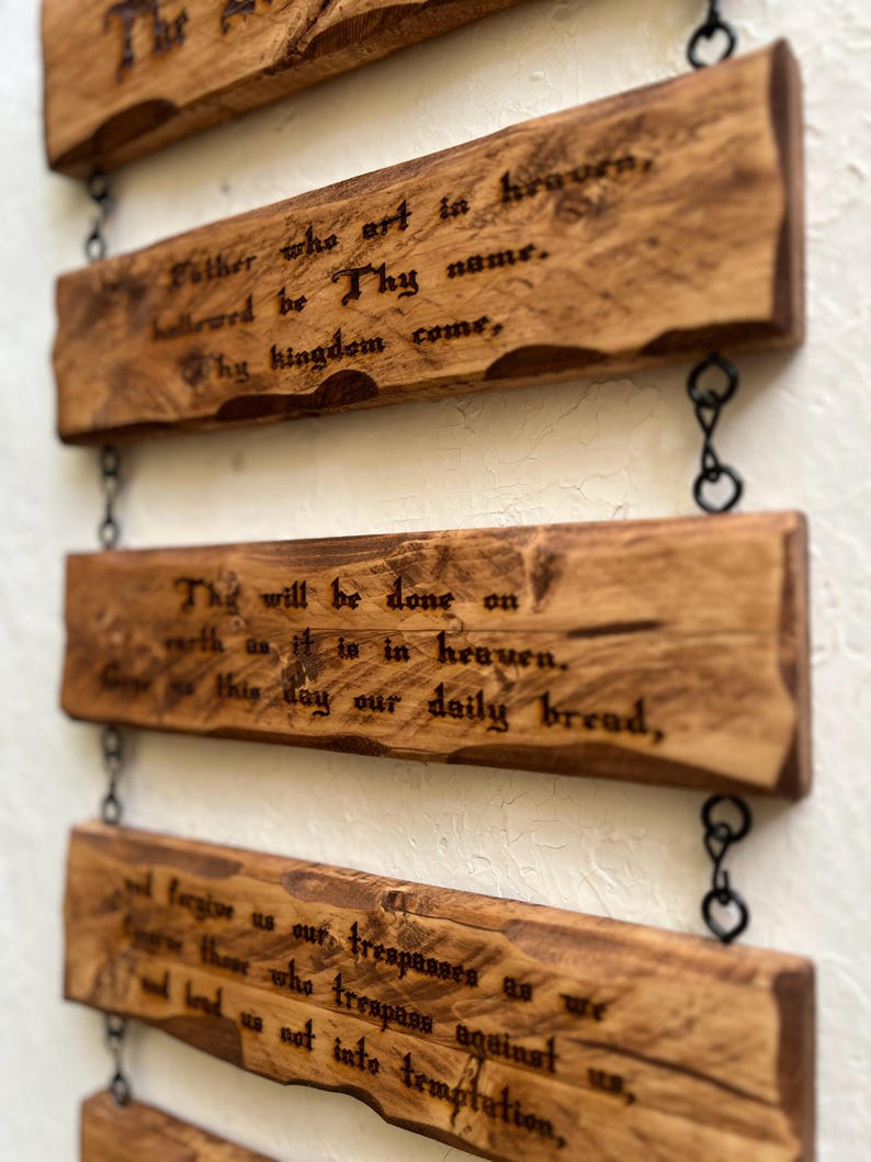 Laser Engraved Lord's Prayer Wall Hanging: Rustic Christian Decor - Etsy