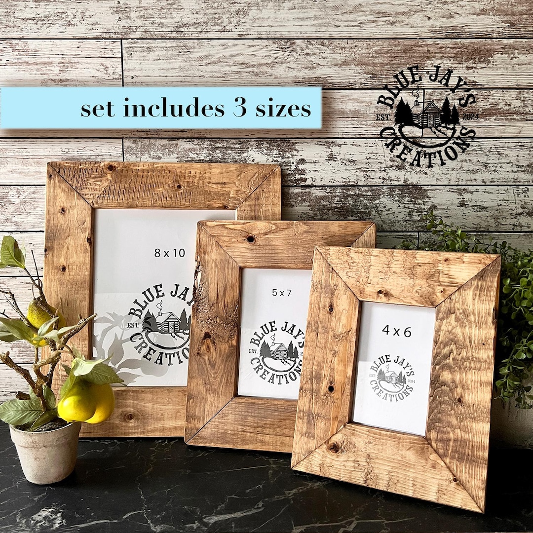 Rustic Barnwood Picture Frame Set: Farmhouse Decor (8x10, 5x7, 4x6) - Etsy