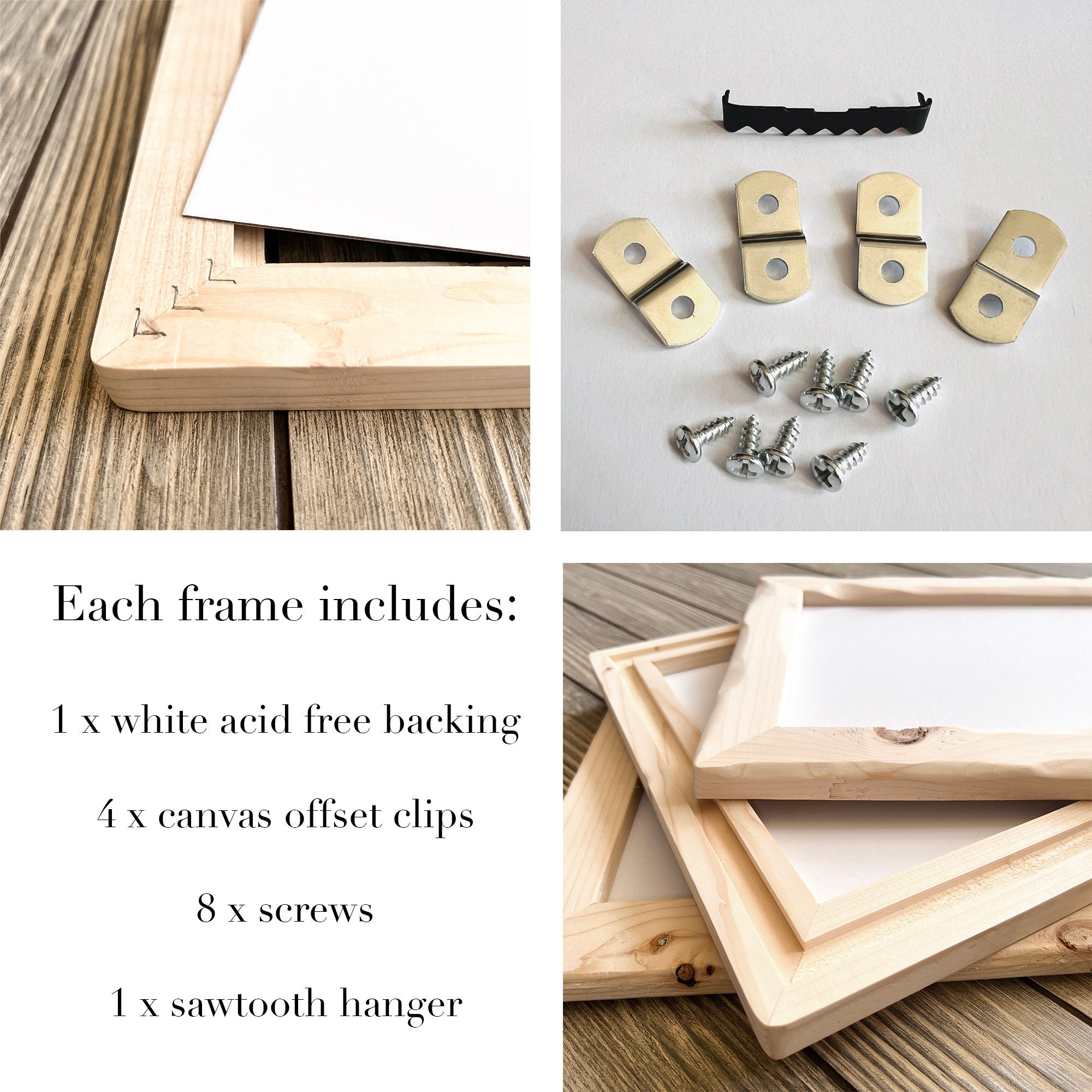 Set of Blank 8 X 8 Wood Frames. Designed With 3 Styles Specifically to ...