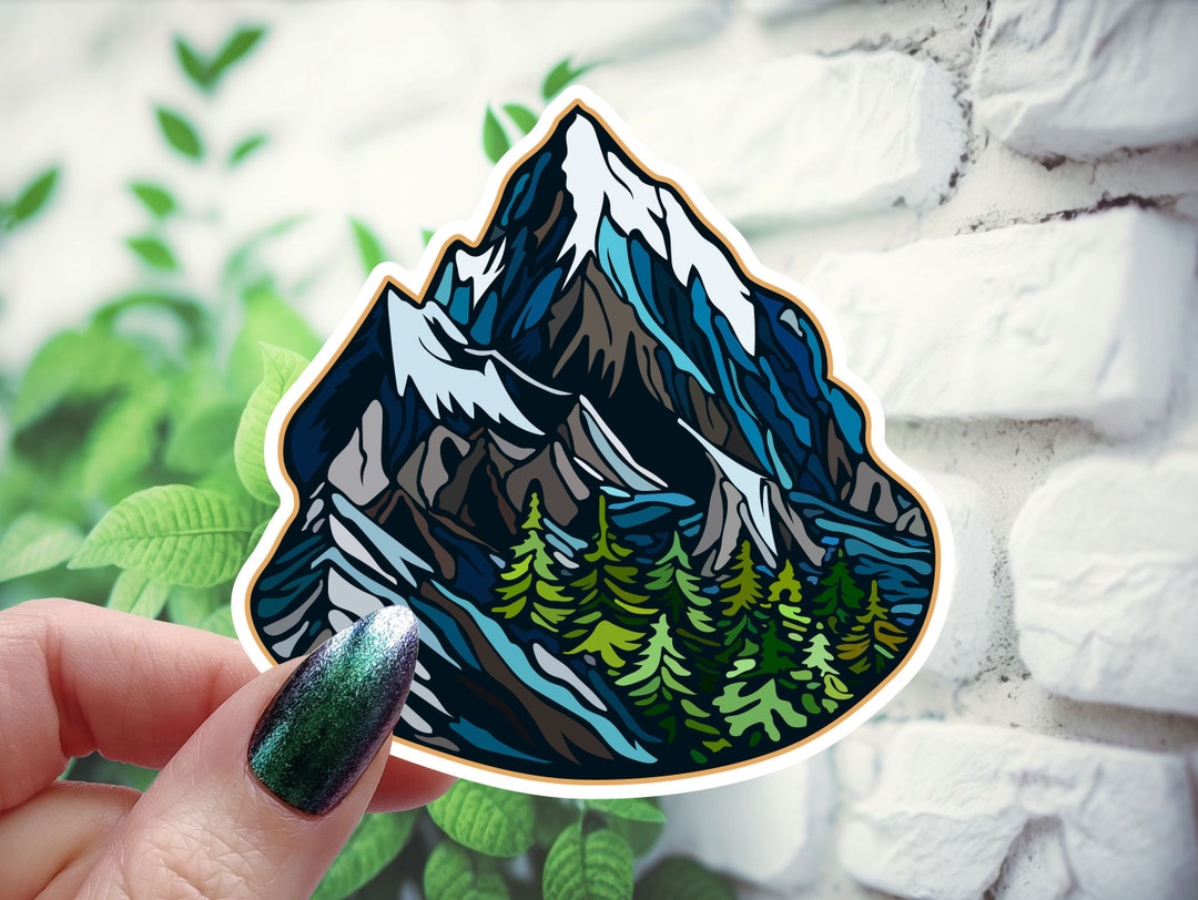 Waterproof Vinyl Mountain Sticker | Durable Outdoor Sticker | Adventure ...