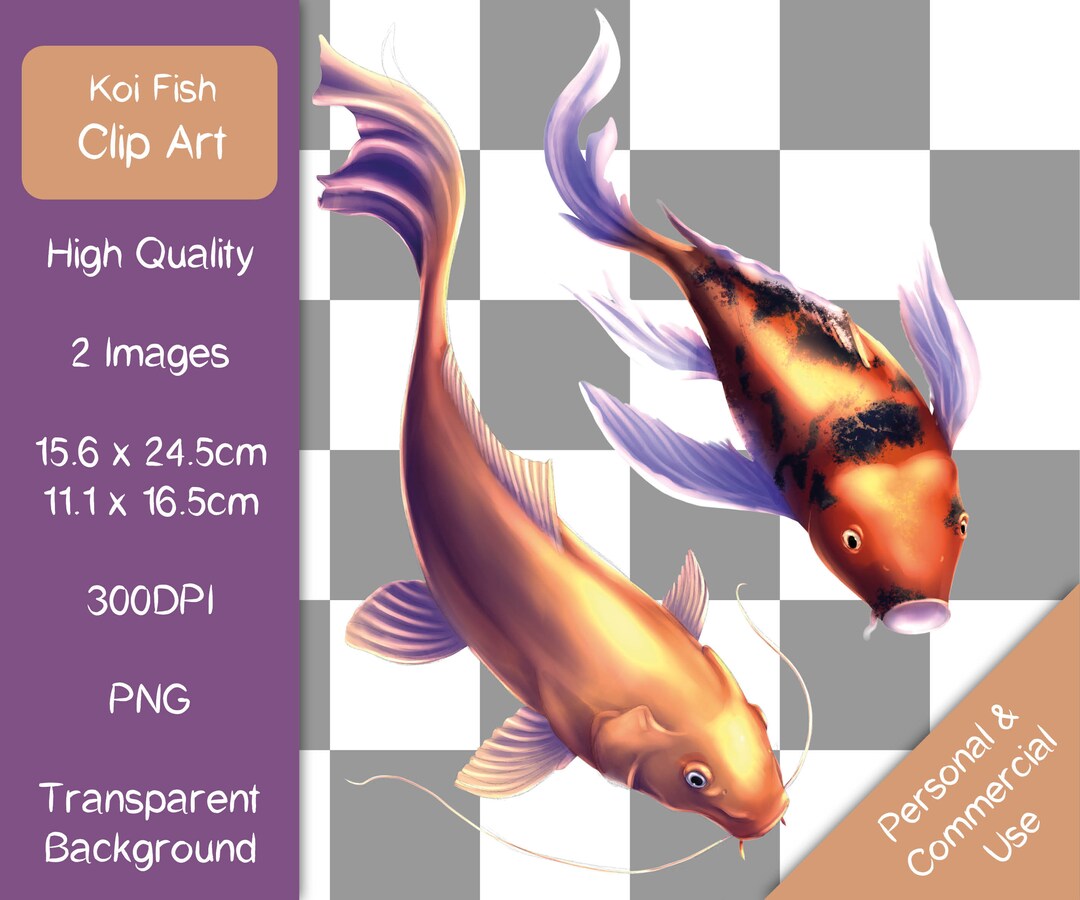 Koi Fish Clip Art - Etsy