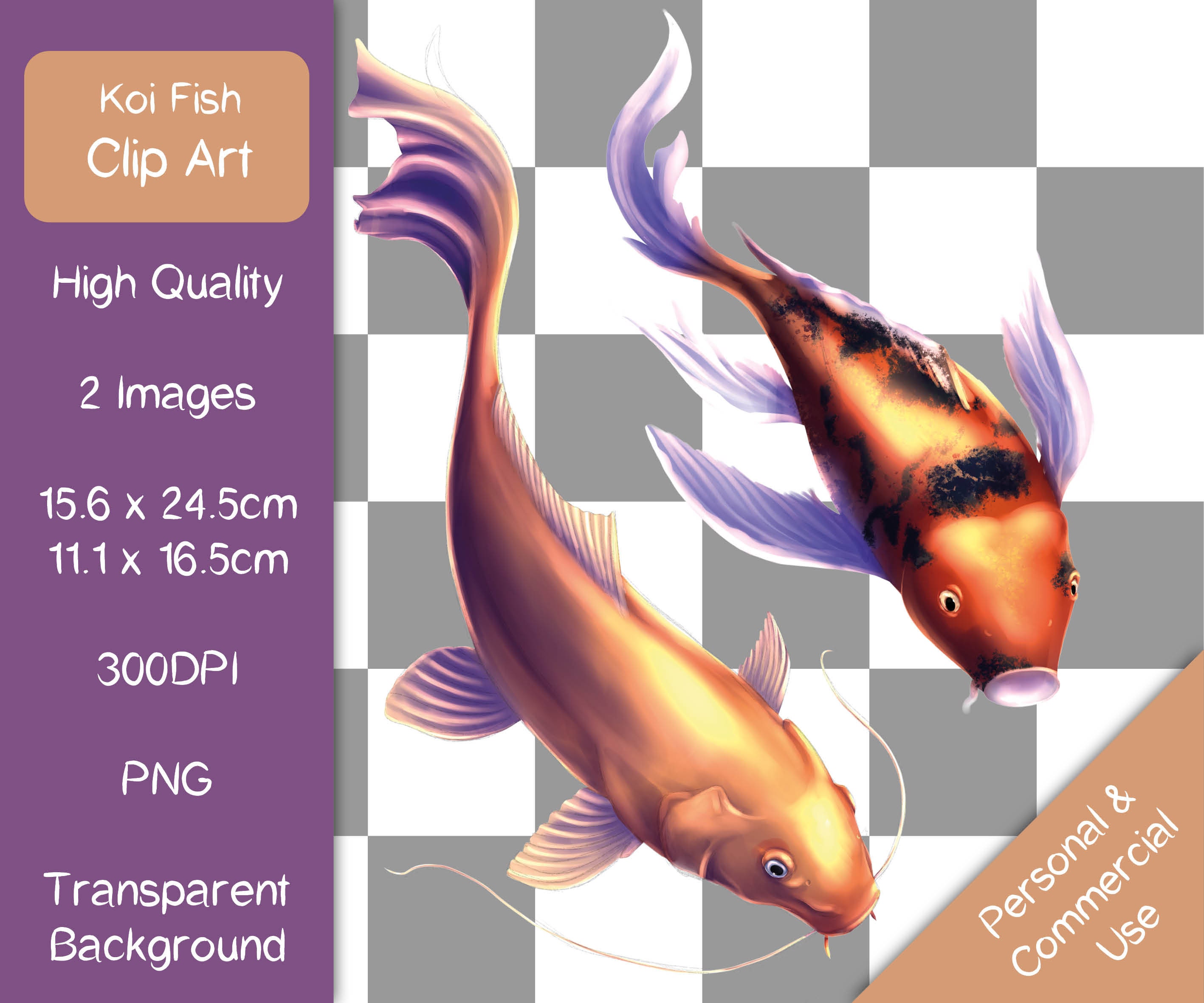 Koi Fish Clip Art - Etsy