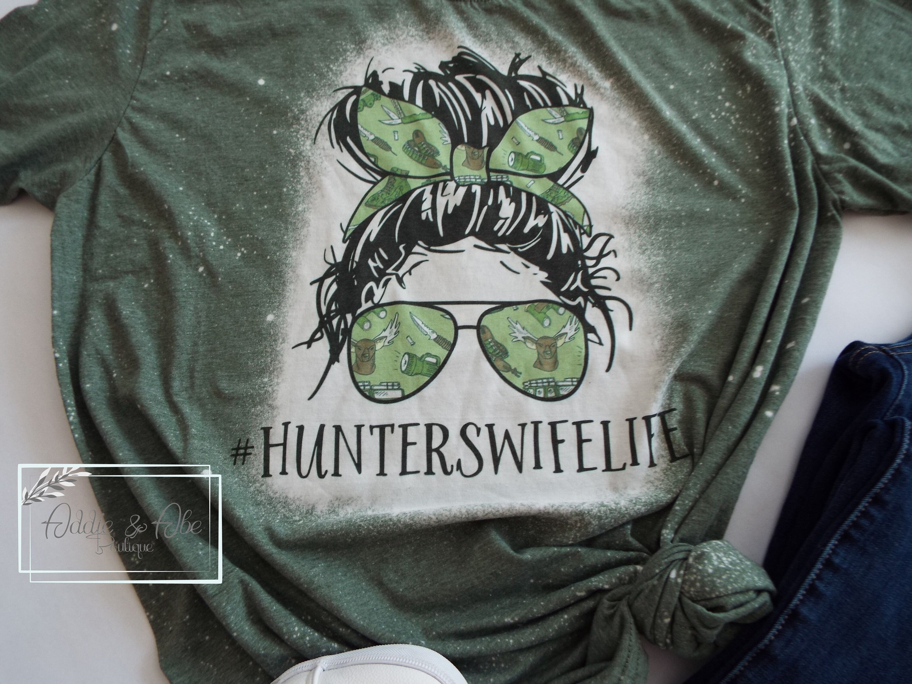Hunters Wife Life Messy Bun T-shirt Hunters Wife Hunting - Etsy
