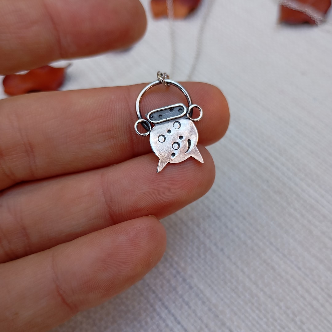 Witch Cauldron Charm. 925 Sterling Silver. Folk Wich. Small Amulet ...