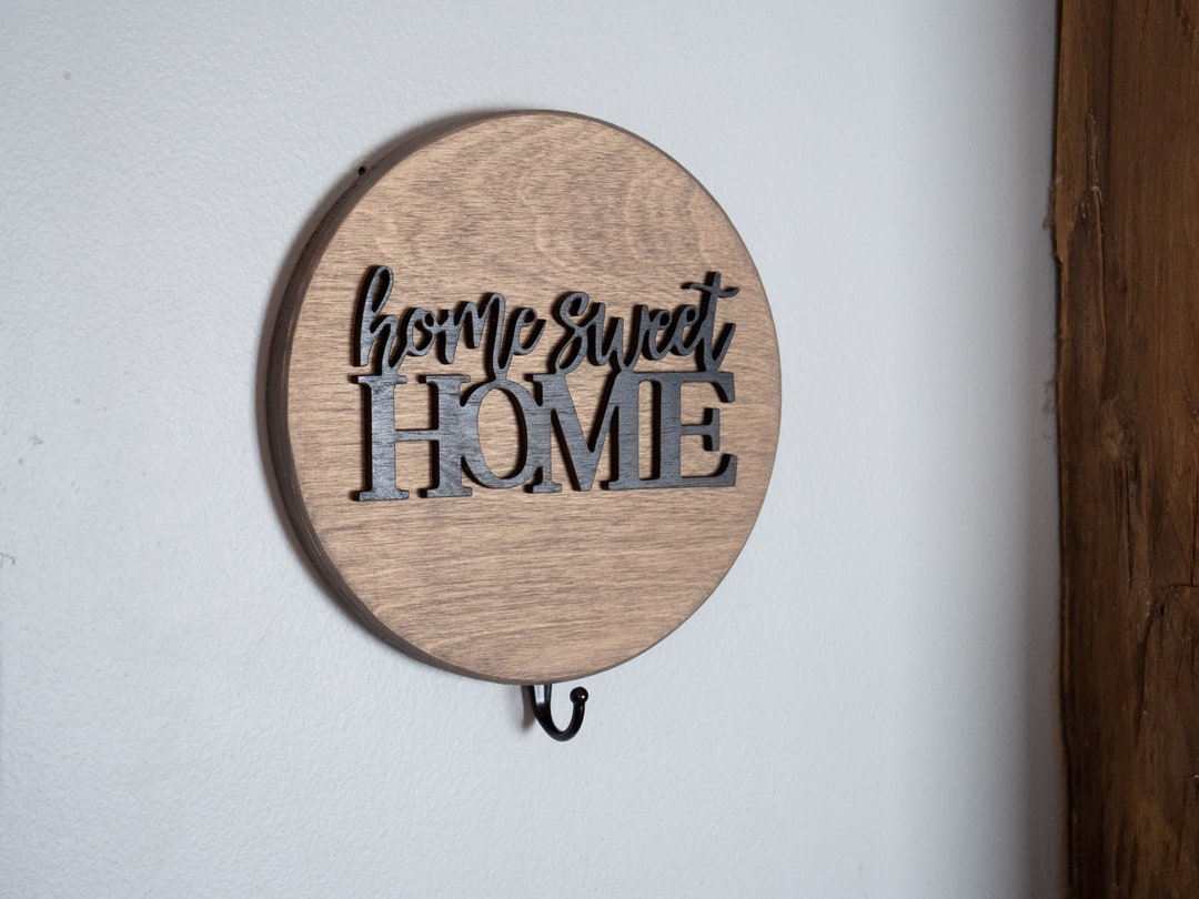Home Sweet Home Key Hook || Handmade Coat Holder || Housewarming Gift ...