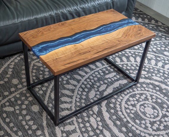 Black Walnut River Epoxy Coffee Table free Shippingmade | Etsy