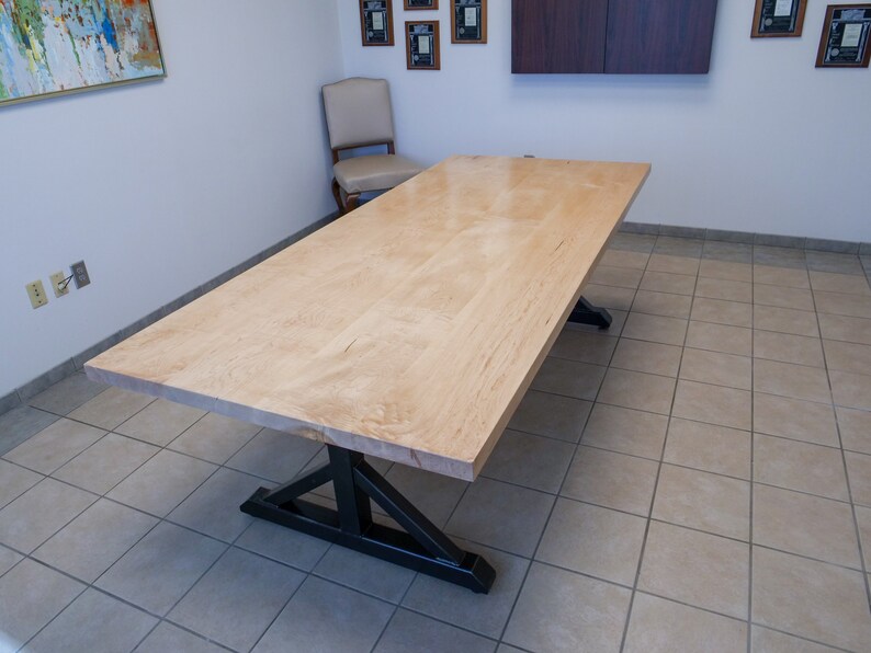 Custom Industrial Maple Dining Table Conference Table - Etsy