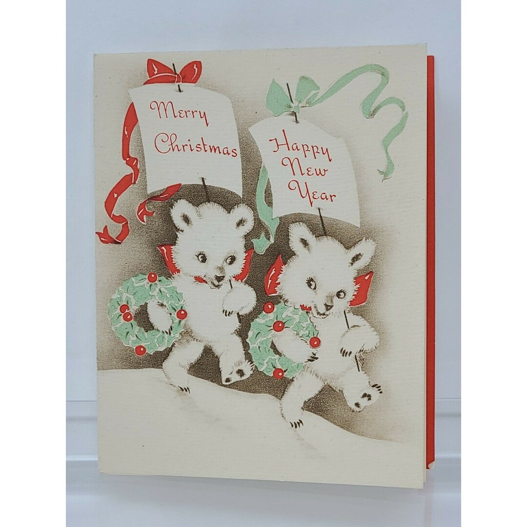 Vintage 1930s Christmas Card Buzza Craftacres Made in USA - Etsy