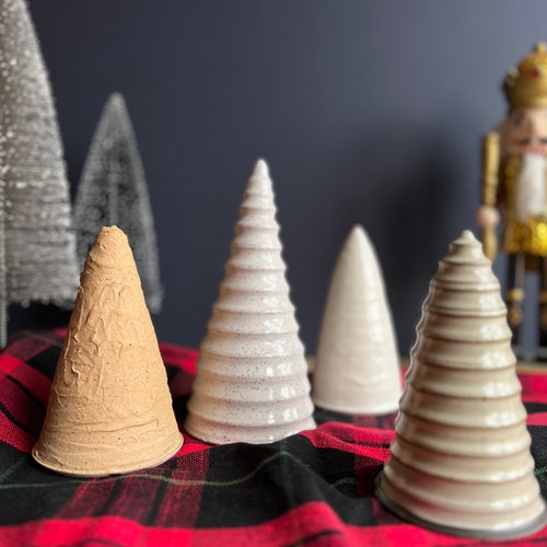 4 Mini Ceramic Christmas Tree Trees Decor New Handmade in USA - Etsy