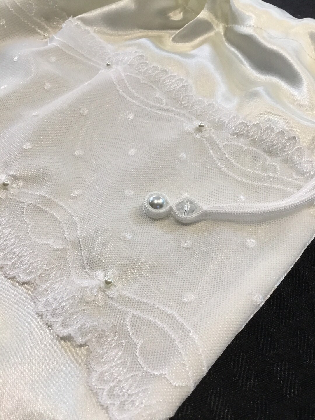 Bridal Money Bag Wedding Silk and Lace Pattern With Pearls - Etsy