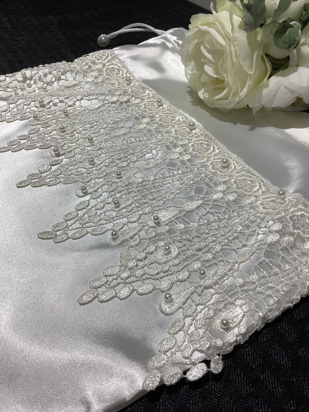 Bridal Money Bag - Wedding Silk and Lace Crochet Design - Etsy