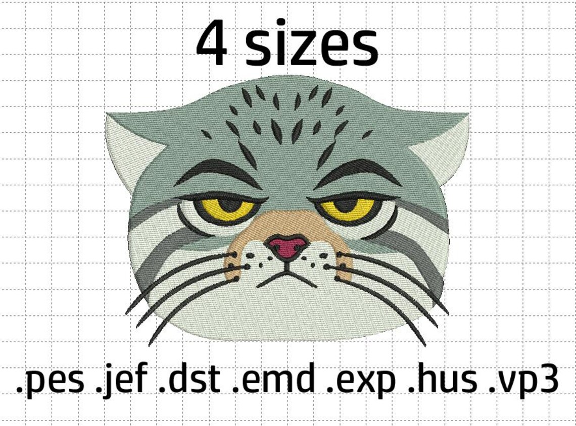 Pallas Cat Manul Grumpy Cat Embroidery Design: Multi-format File - Etsy
