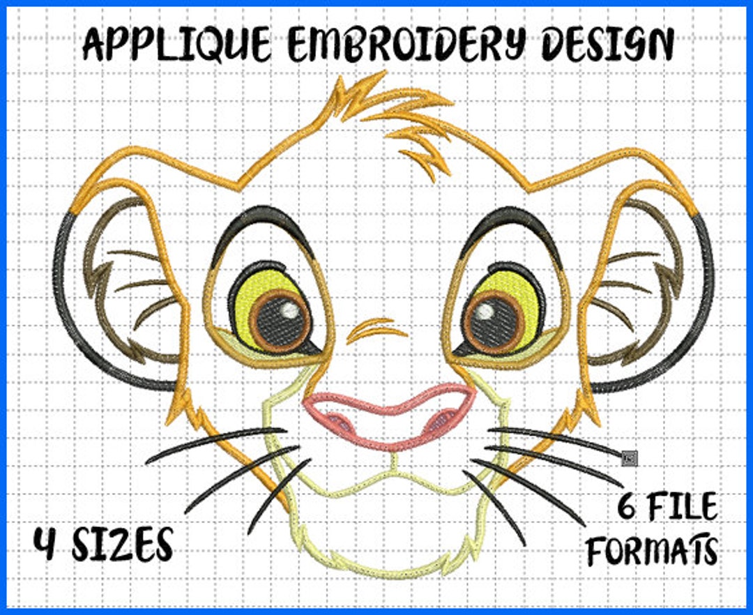 Lion Lioness Applique Patch Embroidery Design File Cub Cute Baby Smile ...