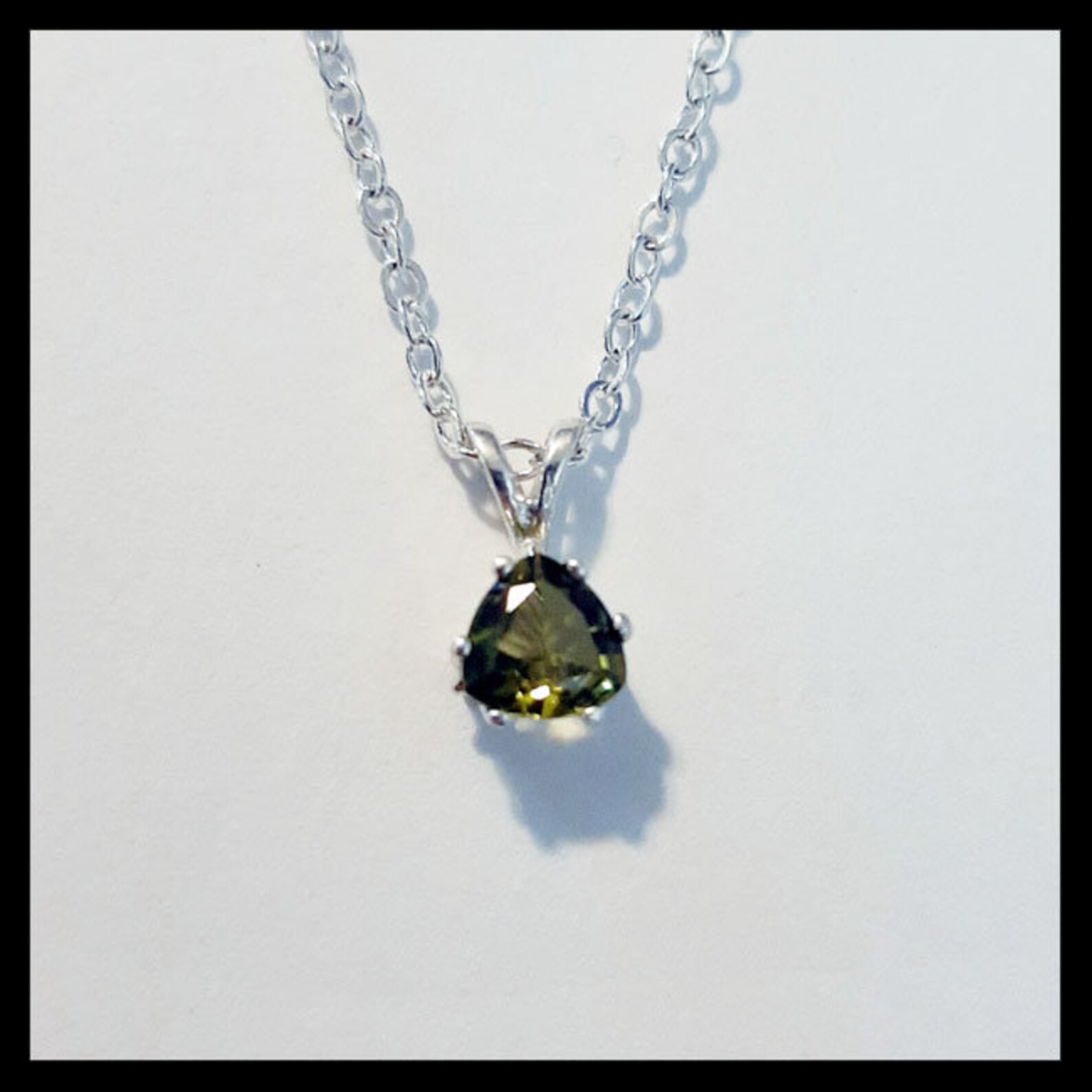 Triangle Shaped 6mm Olive Green Peridot Pendant august - Etsy