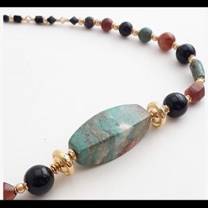 Earthy Boho Style Necklace With Golden Accents- Great Jewelry Gift! - Etsy