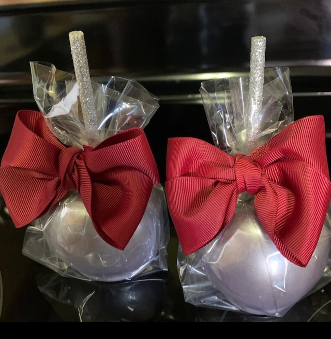 12 Real Silver Glitter Candy Apple Sticks Candy Apple - Etsy