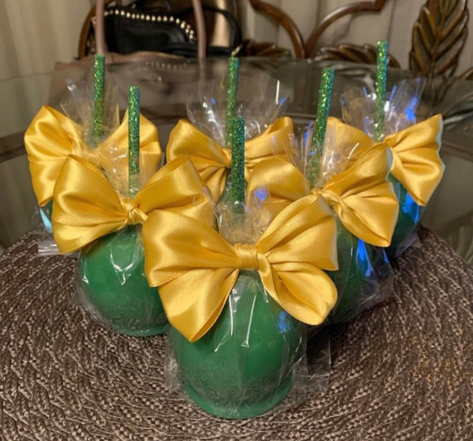 12 Real Silver Glitter Candy Apple Sticks Candy Apple - Etsy