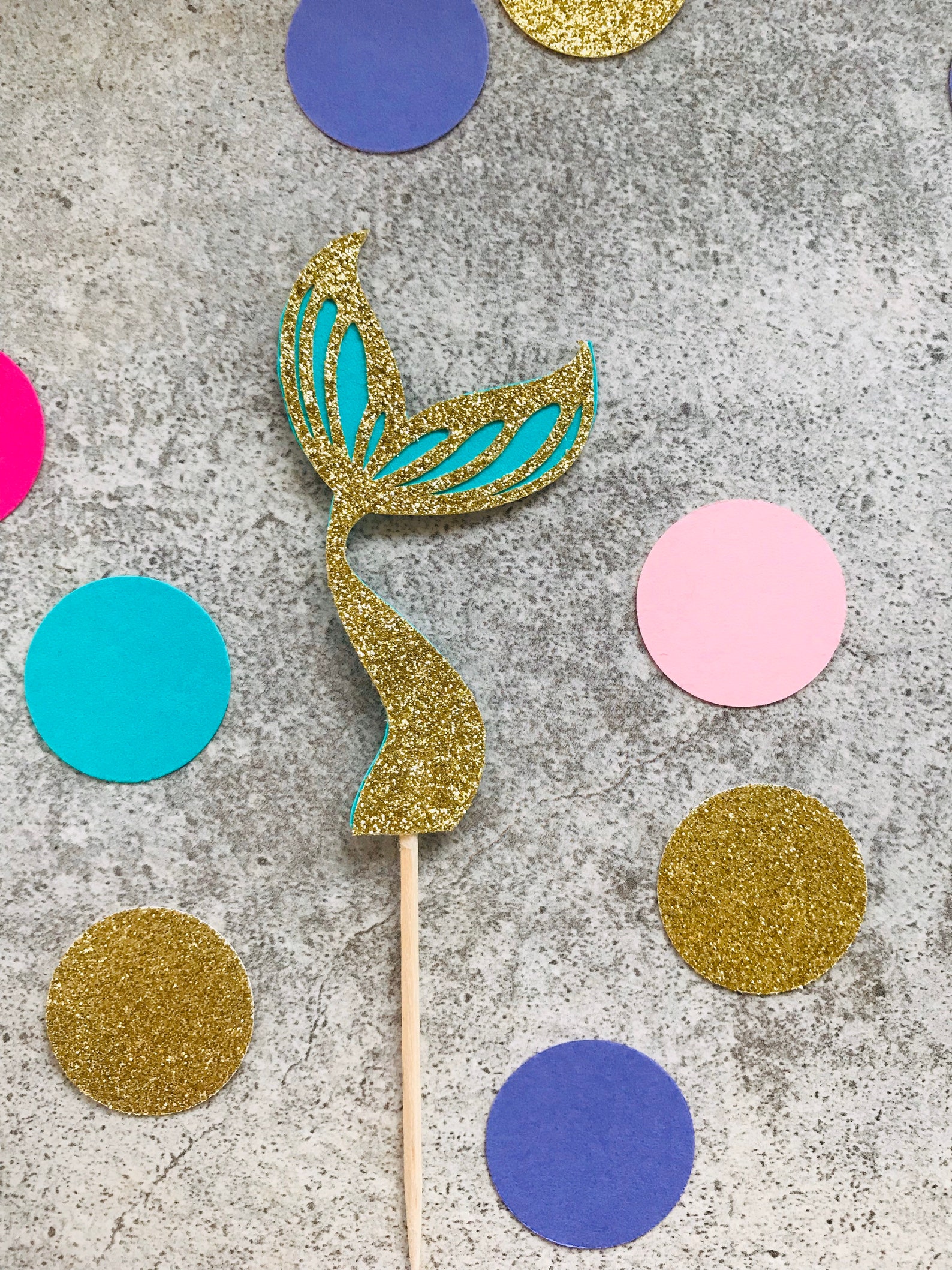 12 Gold Glitter Mermaid Tails Under the Sea Mermaid Life - Etsy