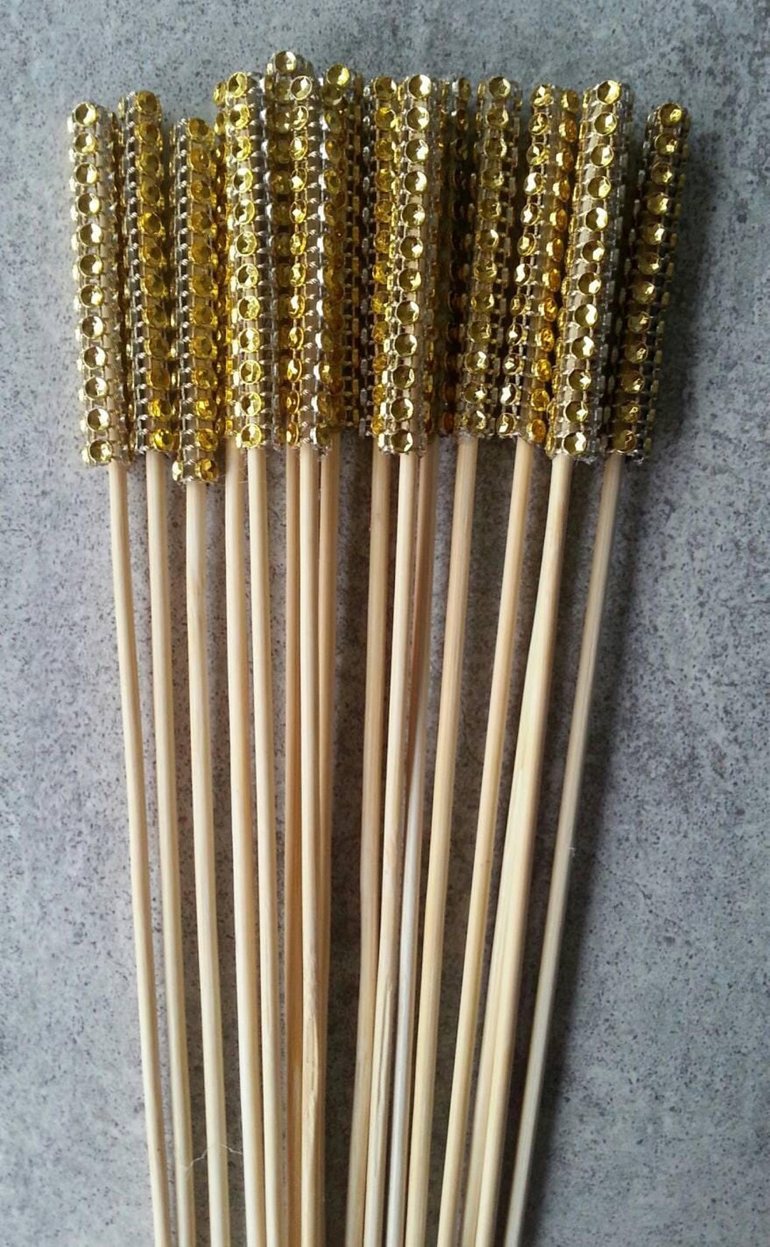 16 - 6", 8" or 11 to 12" Gold Rhinestone Mesh Fondue Fruit Skewers ...