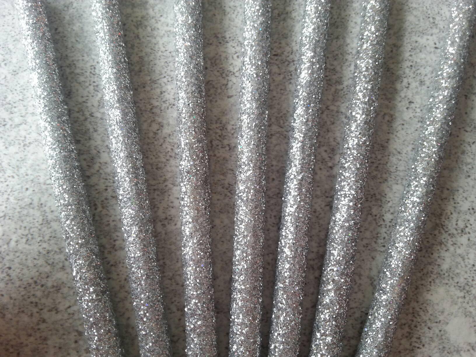 12 Real Silver Glitter Candy Apple Sticks Candy Apple - Etsy