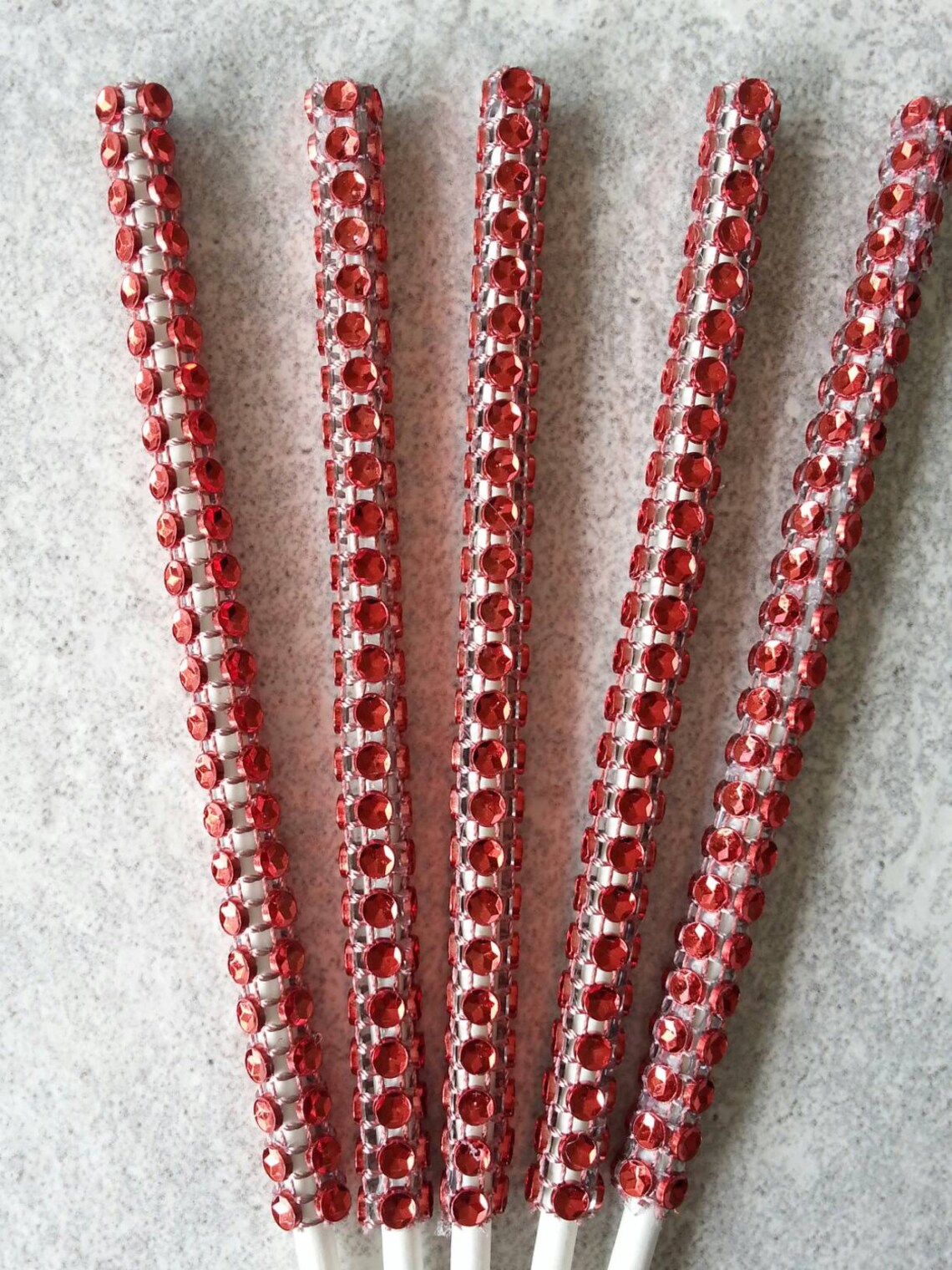 13 Red Bling Sticks, Diamond Mesh,cake Pop Glitter Sticks, Dessert Bar ...