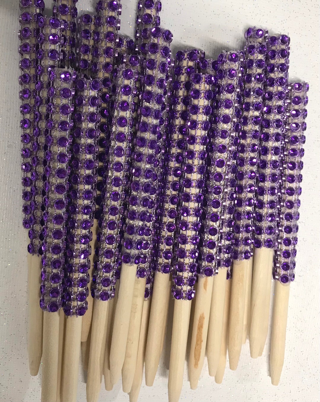 Purple Candy Apple Bling Sticks, Dessert Decor, Set of 13 - Etsy
