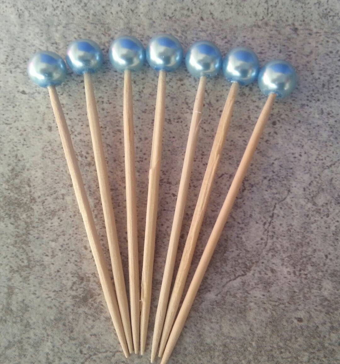 Light Blue Pearl Cocktail Picks, Baby Shower Decor (40 Count) - Etsy